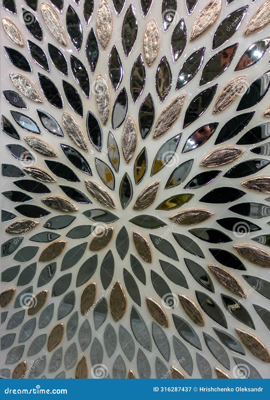 A Flower Pattern Made of Triangular Mirrors Stock Image - Image of wall ...