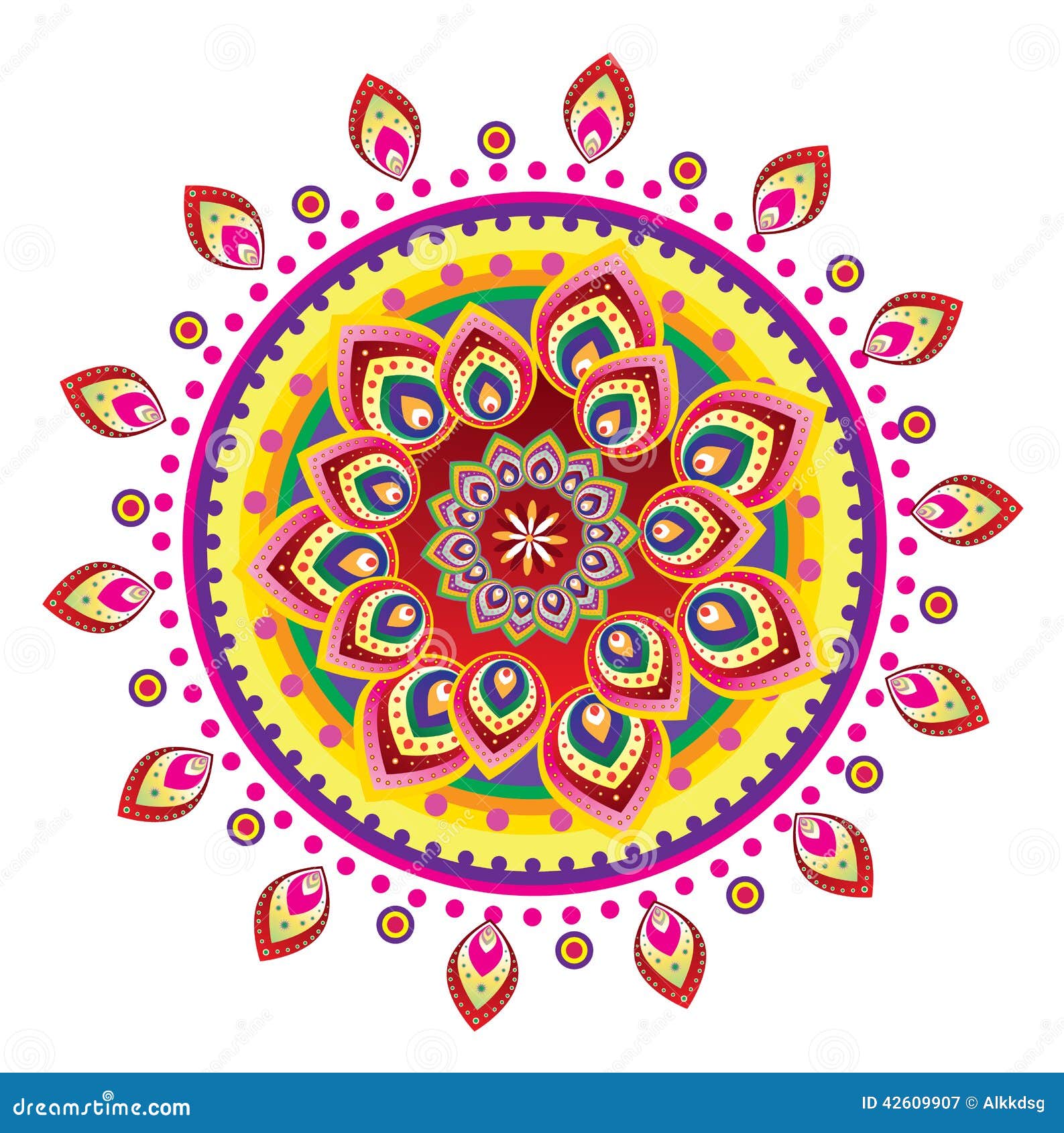 Flower pattern mandala stock vector. Illustration of ornamental - 42609907