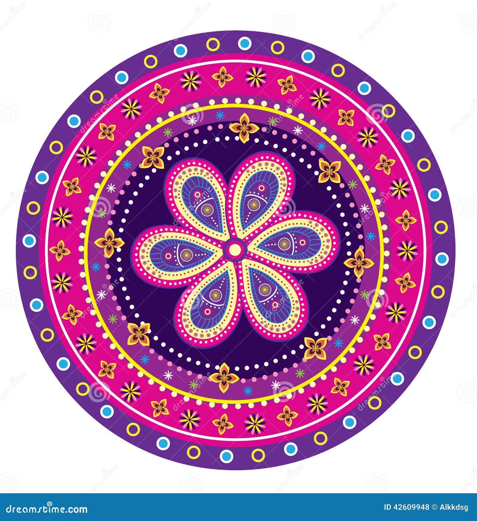 Flower pattern mandala stock vector. Illustration of india - 42609948