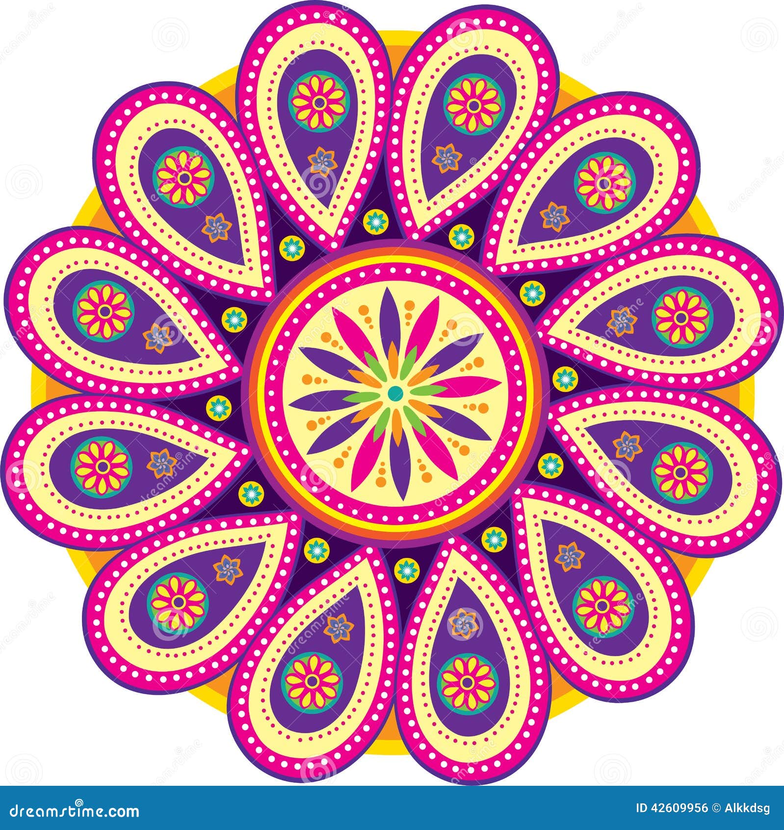 Flower pattern mandala stock vector. Illustration of decor - 42609956