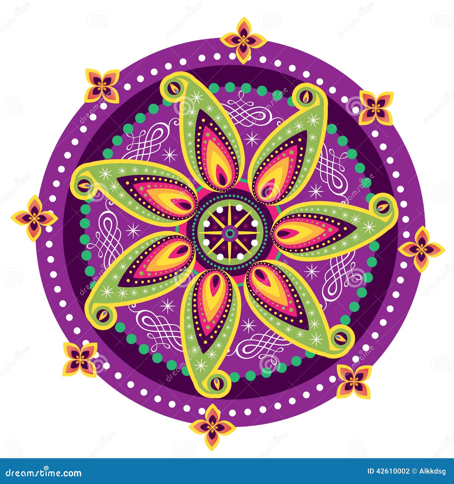 Flower pattern mandala stock vector. Illustration of element - 42610002