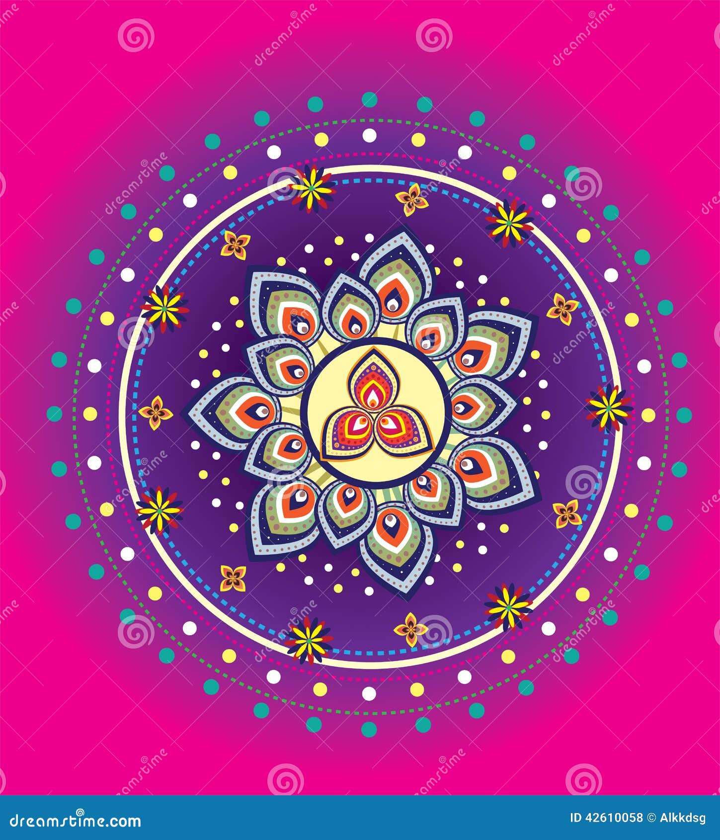 Flower pattern mandala stock vector. Illustration of flora - 42610058