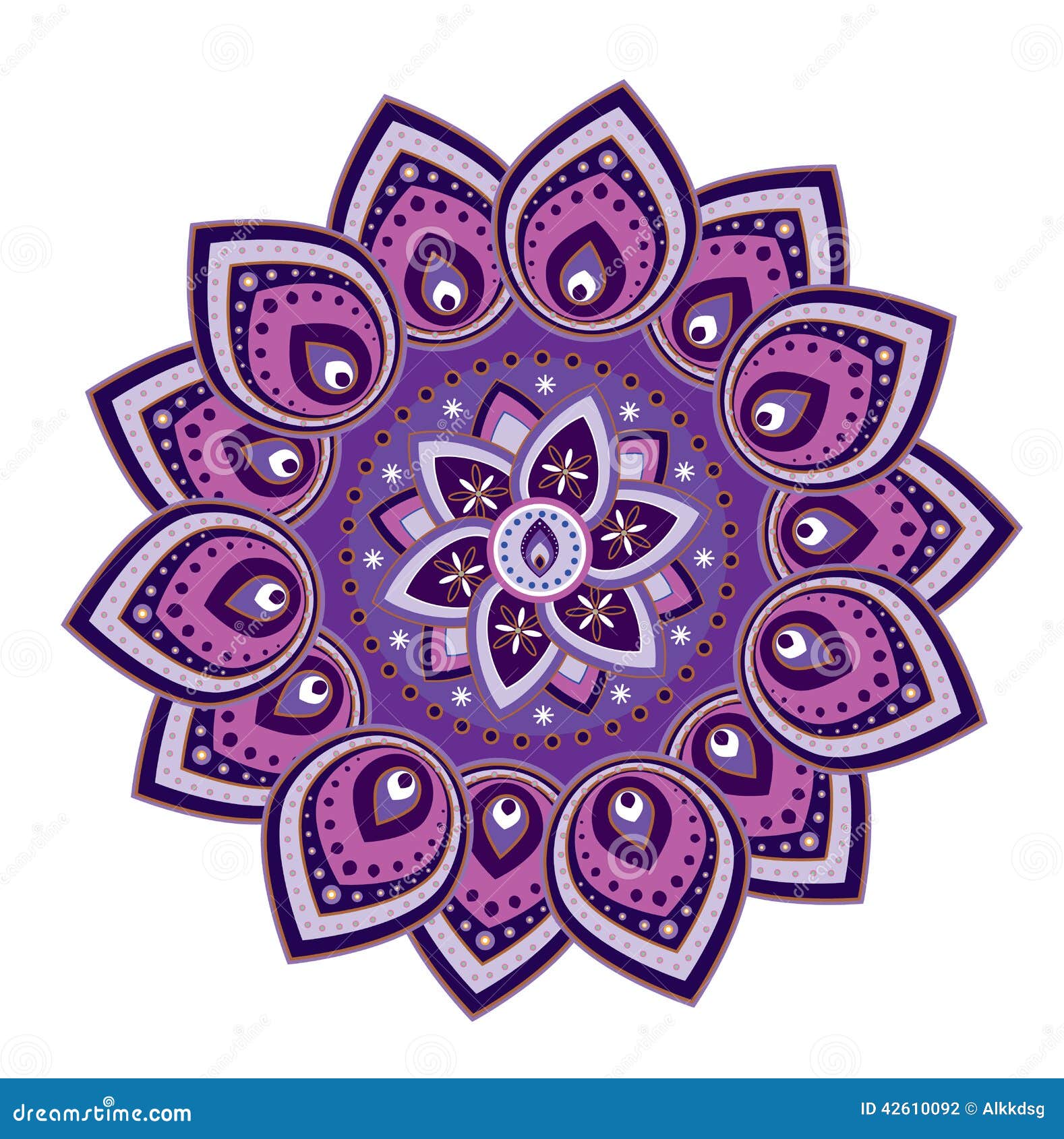 Flower pattern mandala stock vector. Illustration of classic - 42610092