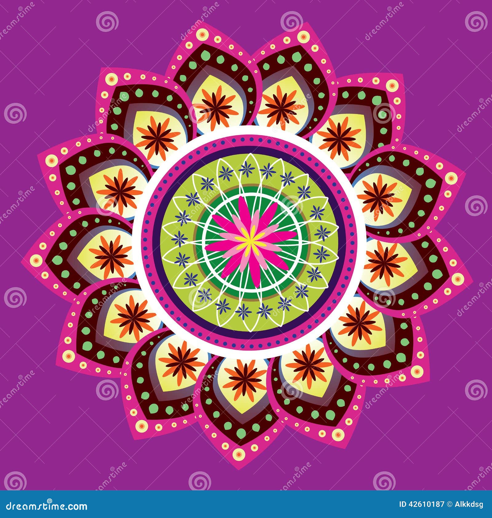 Flower pattern mandala stock vector. Illustration of mandala - 42610187