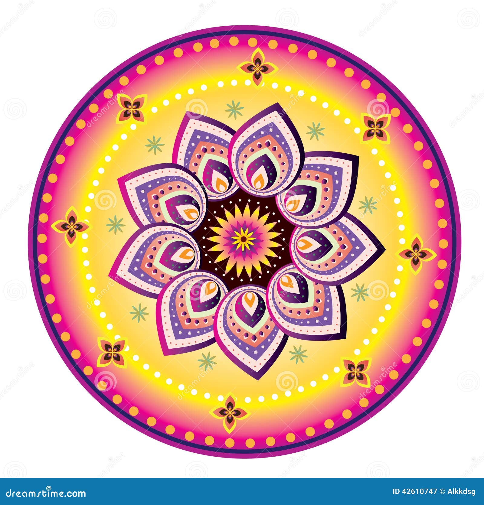 Flower pattern mandala stock vector. Illustration of icon - 42610747