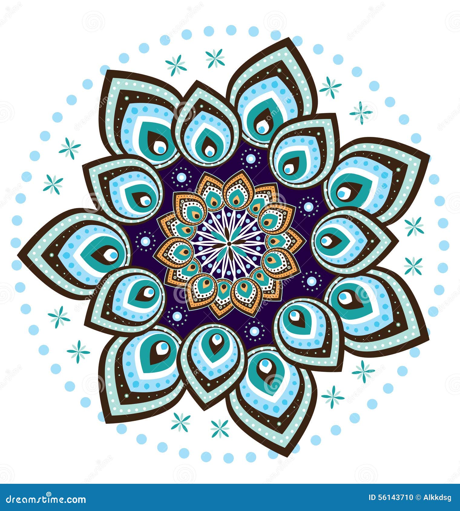 Flower pattern mandala stock vector. Illustration of leaf - 56143710