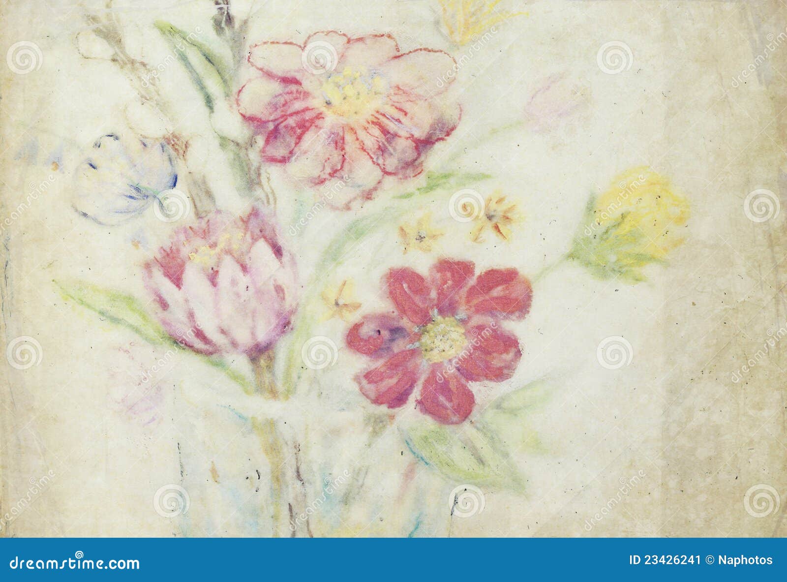 Flower pattern on paper stock illustration. Illustration of collection ...