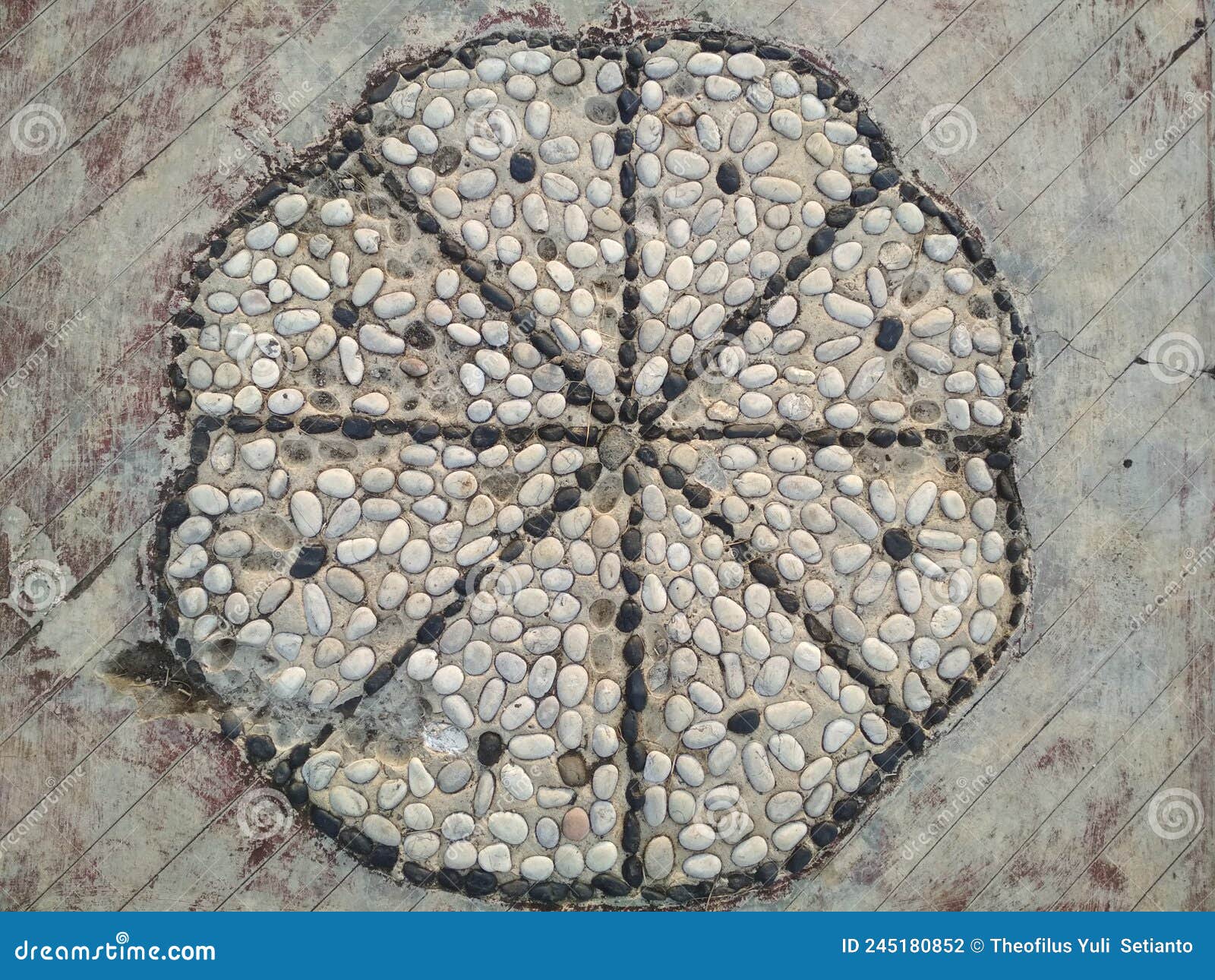 Flower Pattern Pavement Floor Stock Photo - Image of rock, carving ...