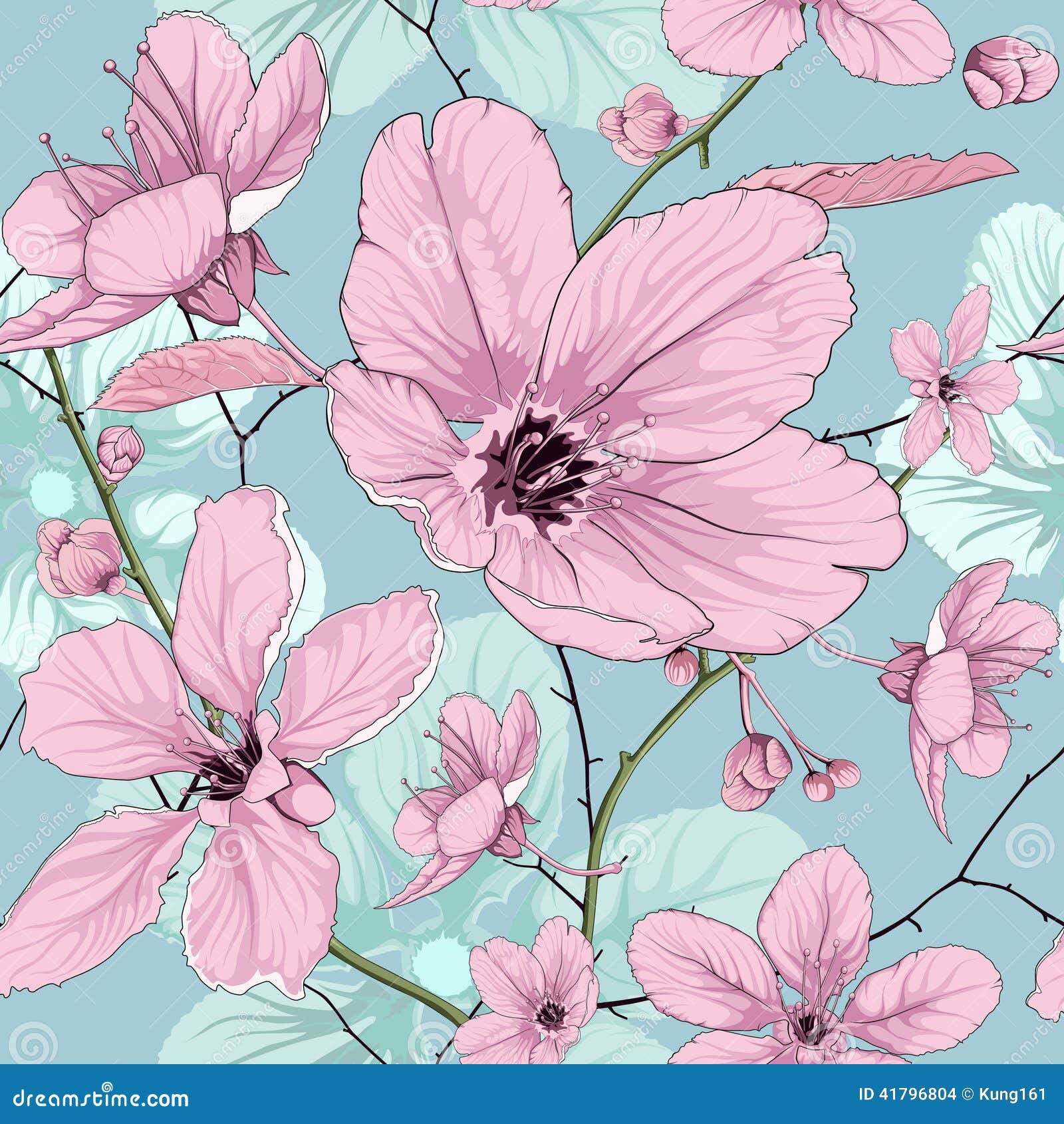 Flower pattern pink stock vector. Illustration of plumeria - 41796804