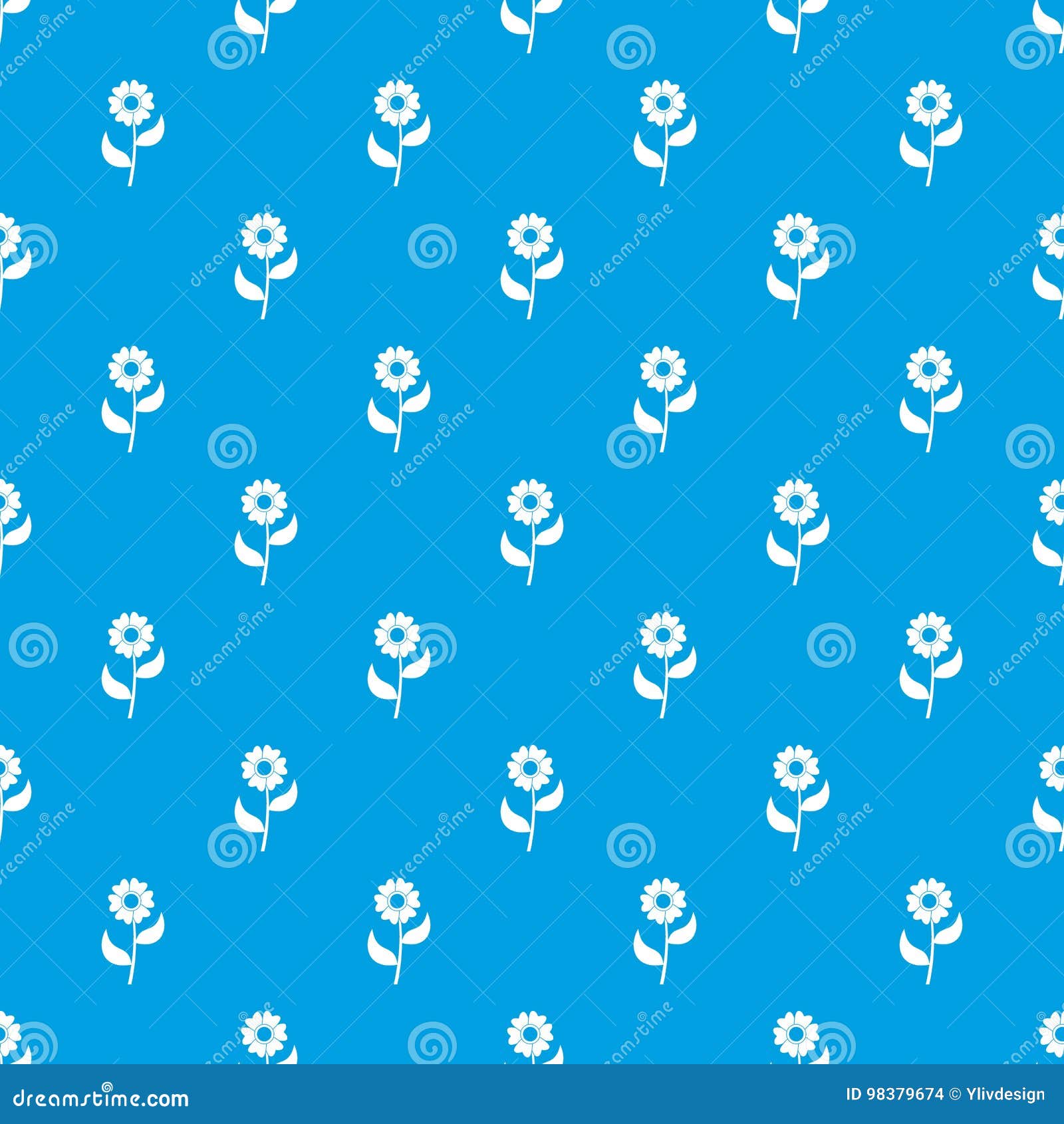 Flower Pattern Seamless Blue Stock Vector - Illustration of floral ...