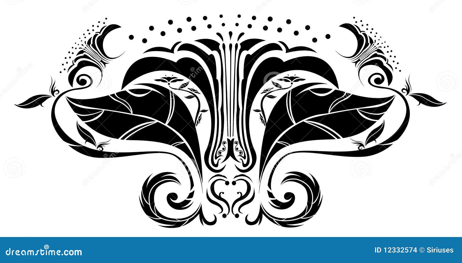 Flower pattern silhouette stock illustration. Illustration of elegant ...