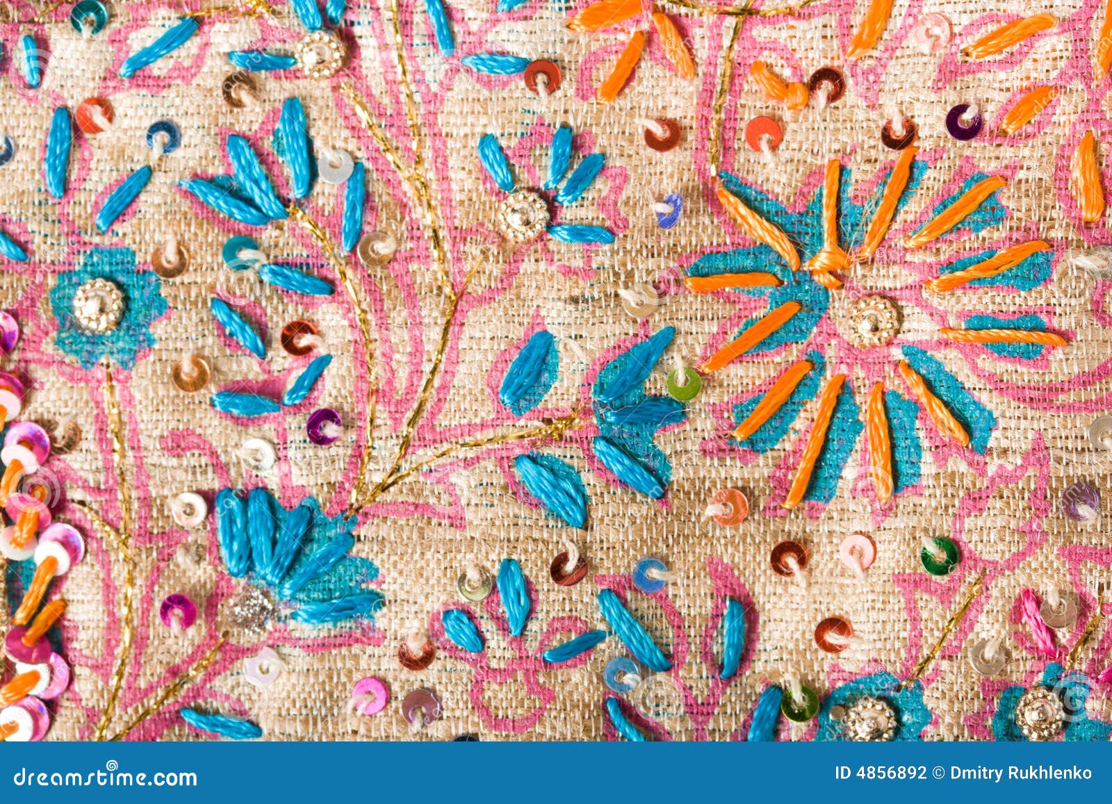 Flower pattern on silk stock photo. Image of embroidery - 4856892