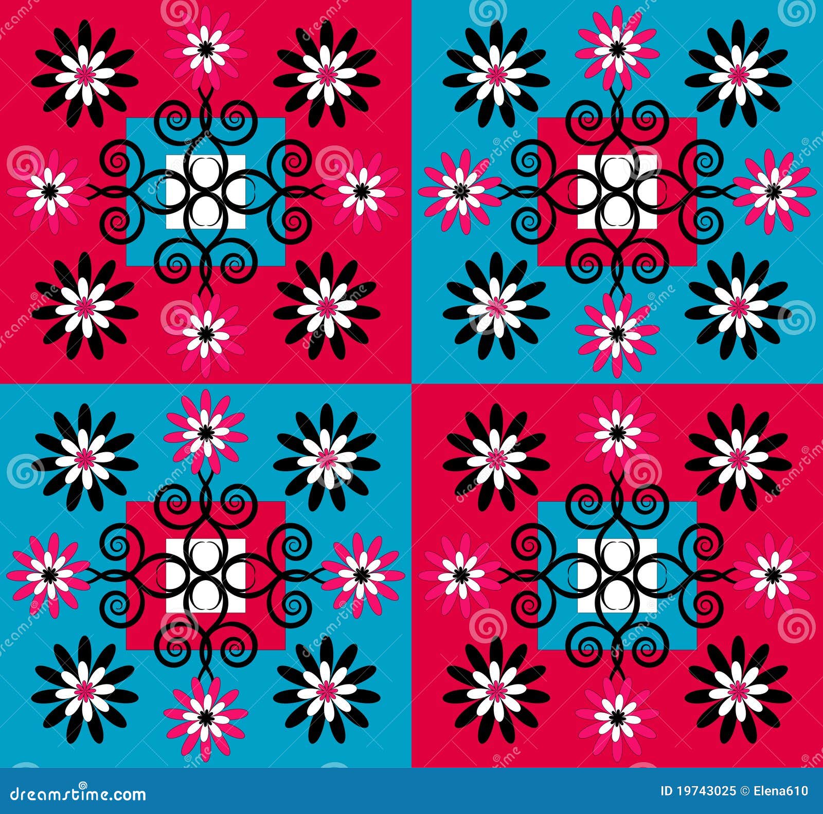 Flower Pattern Square Background Stock Vector - Illustration of ...