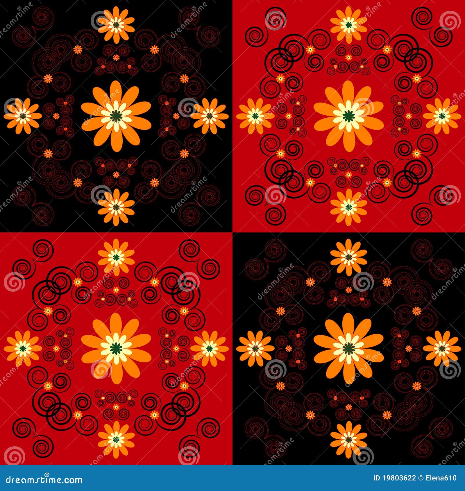 Flower Pattern Square Background Stock Vector - Illustration of gentle ...