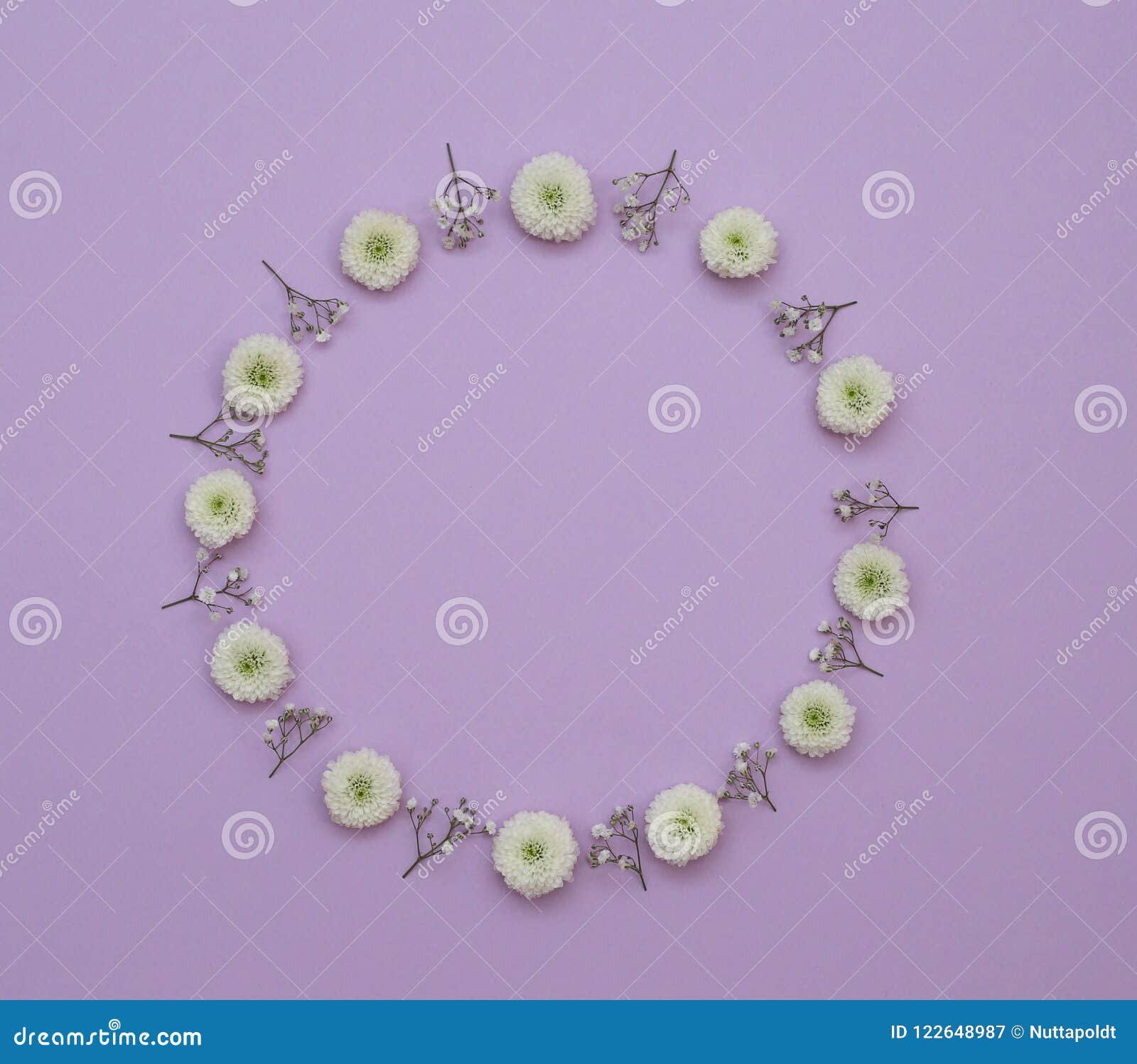 Flower Pattern Top View on Color Paper for Background Stock Image ...