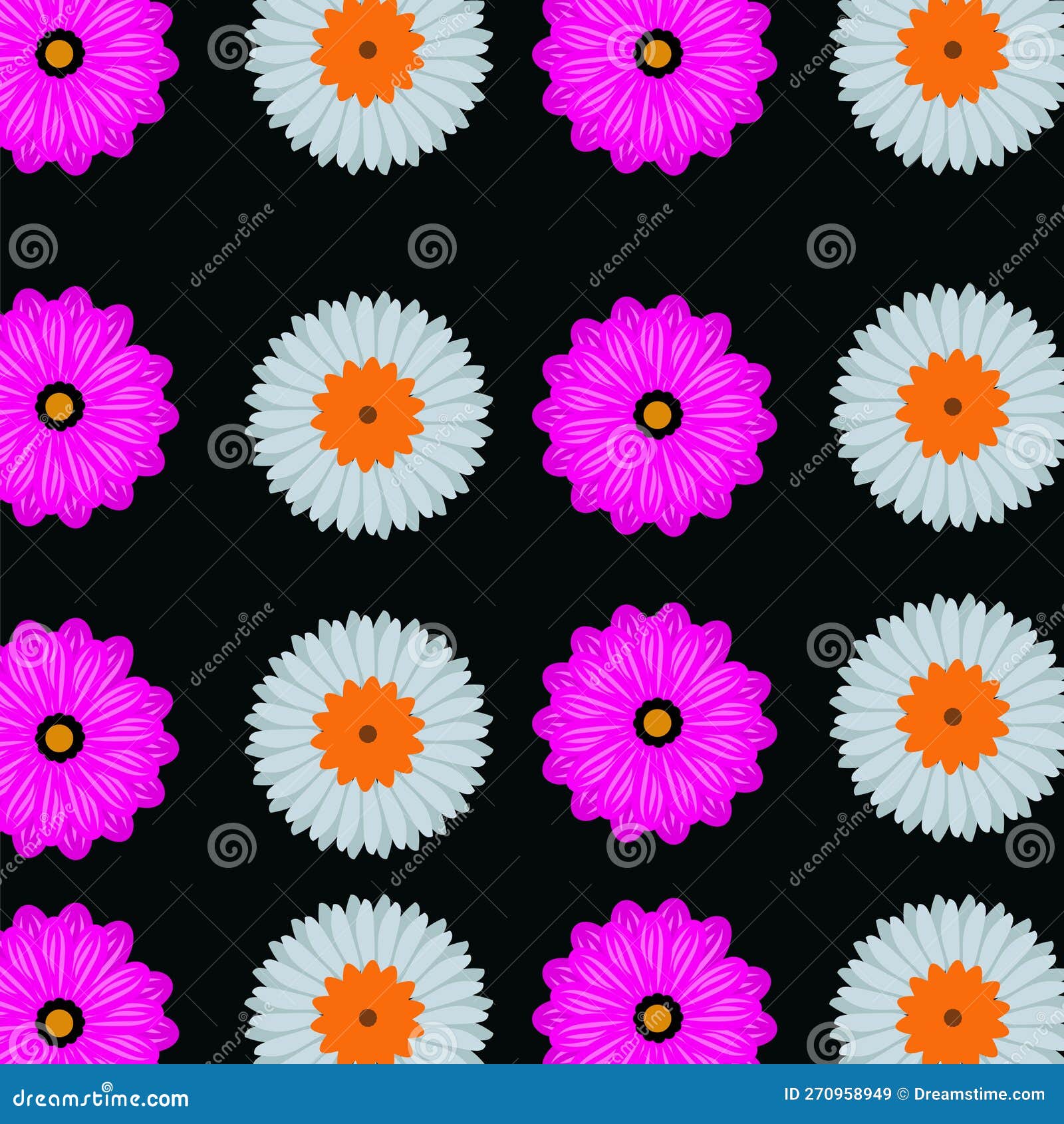 Flower Pattern Vector Art stock vector. Illustration of blossom - 270958949