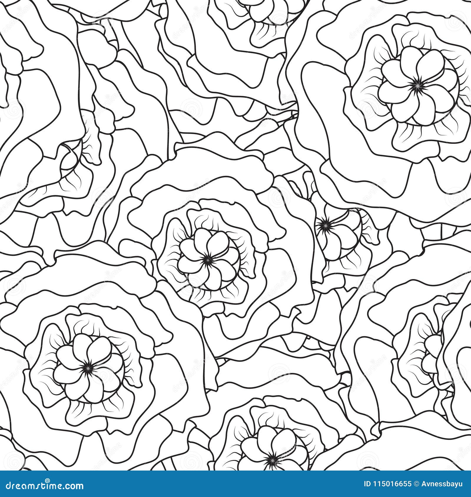 Line Flower Pattern White Flow Stock Vector - Illustration of colorfull ...