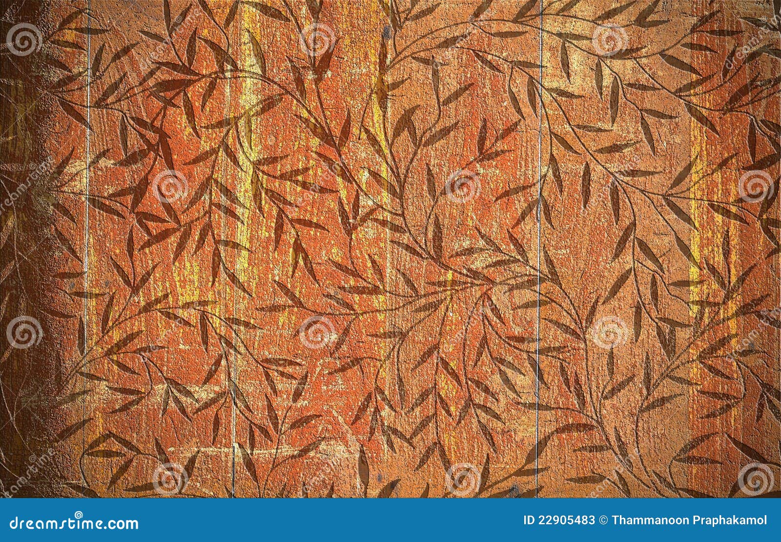 Flower Pattern on Wood Texture Stock Image - Image of exterior, nature ...