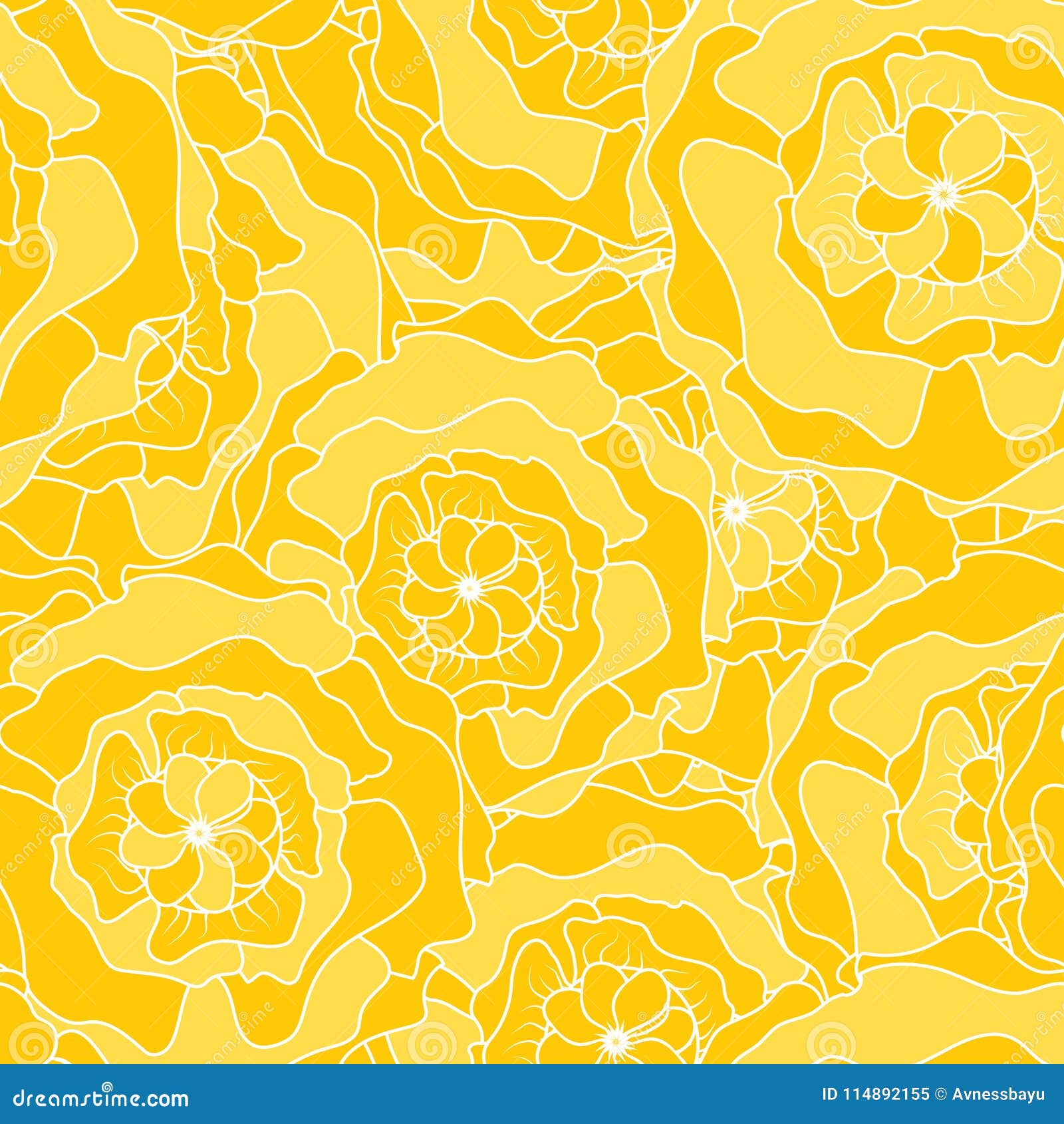 Line Flower Pattern Yellow Flow Stock Vector - Illustration of editable ...