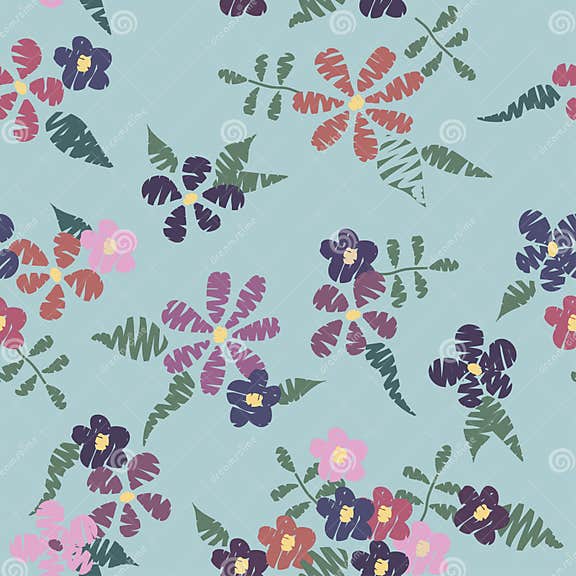 Flower pattern zigzagged stock vector. Illustration of design - 70951799