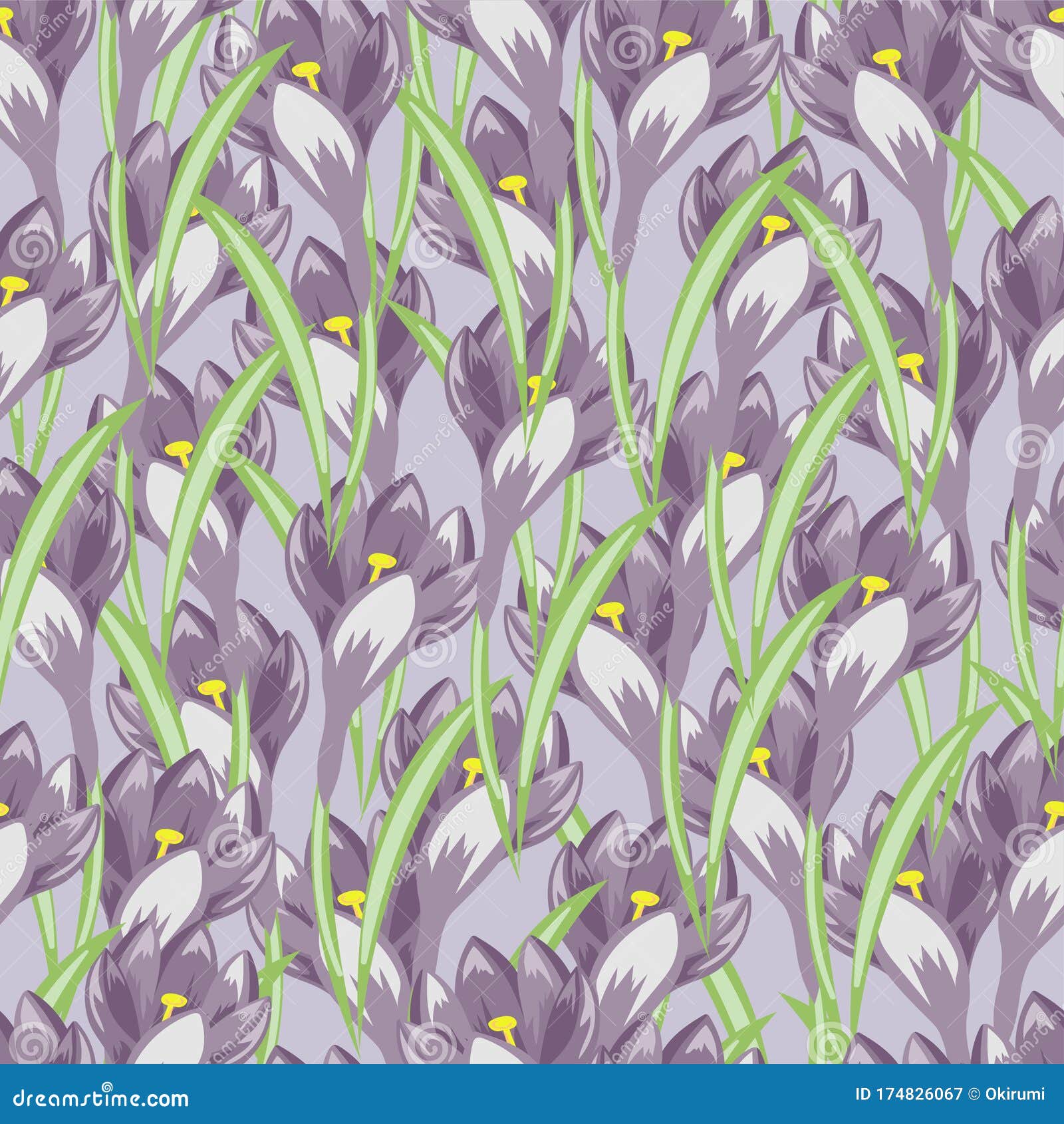 Flower Patterns Spring Crocus Stock Vector - Illustration of colorful ...