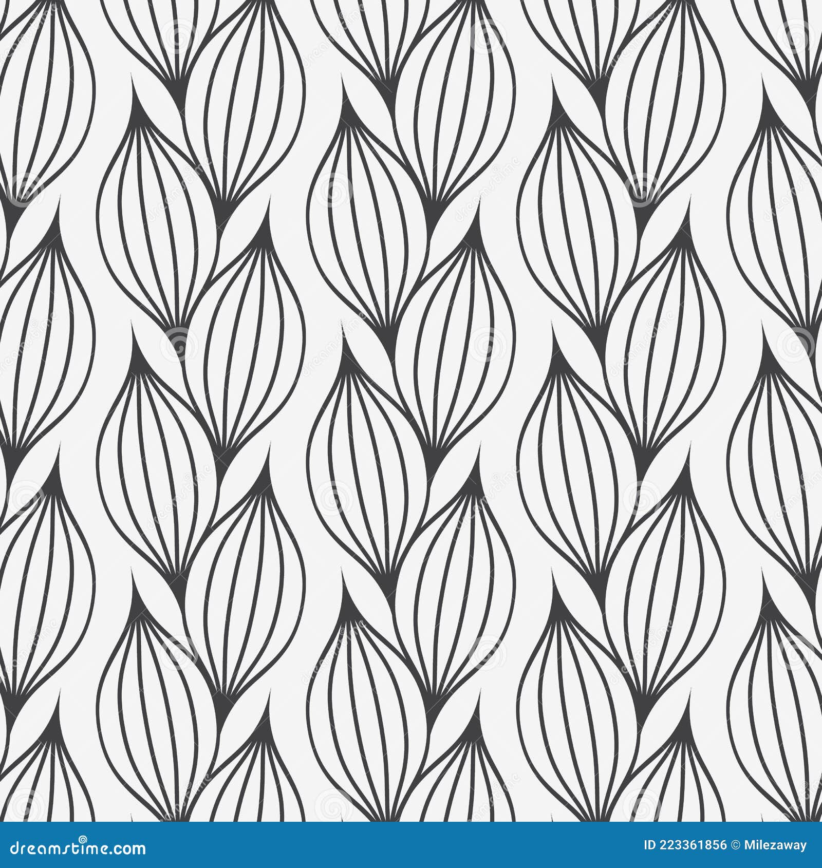 Flower Petal or Leaves Geometric Pattern Vector Background. Repeating ...