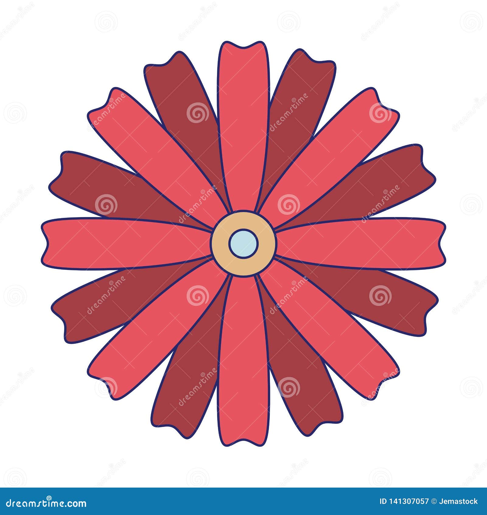 Flower with petals cartoon stock vector. Illustration of environment ...