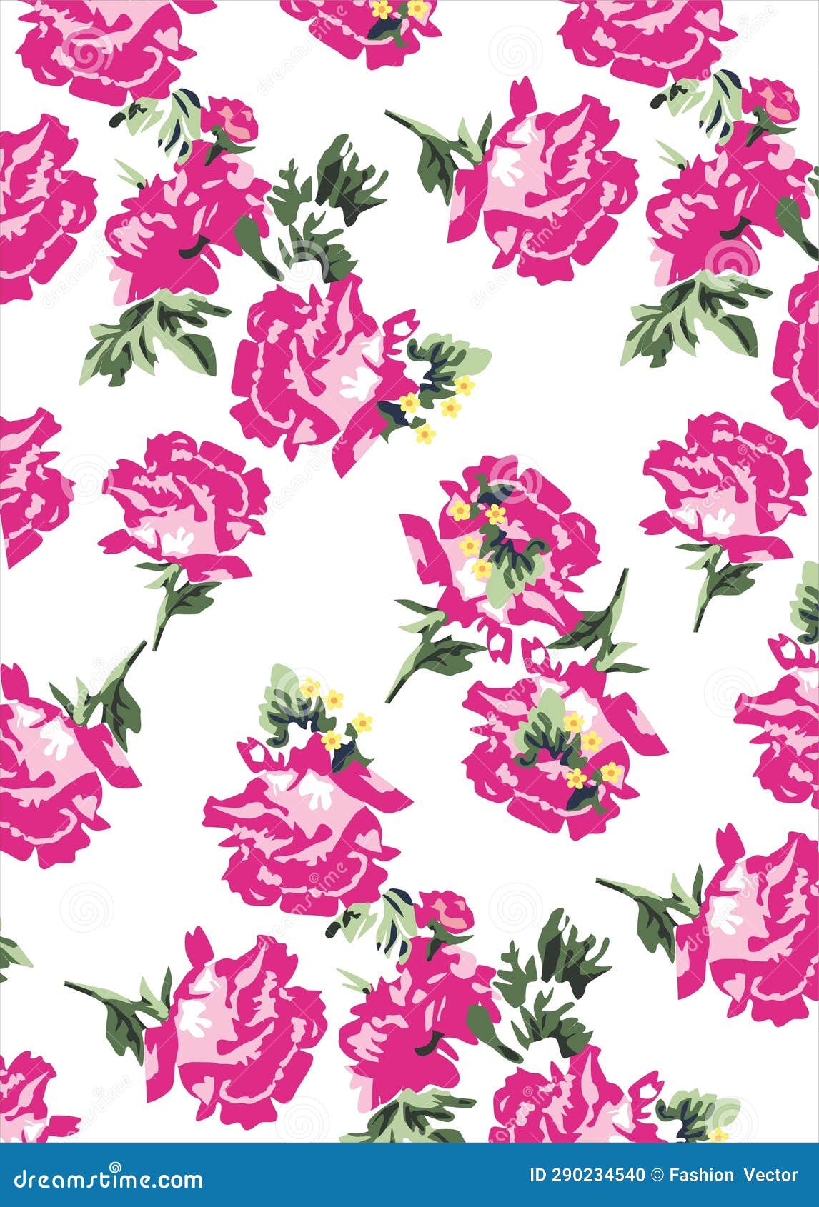 Flower Pink All Over Print Vector Art Stock Illustration - Illustration ...