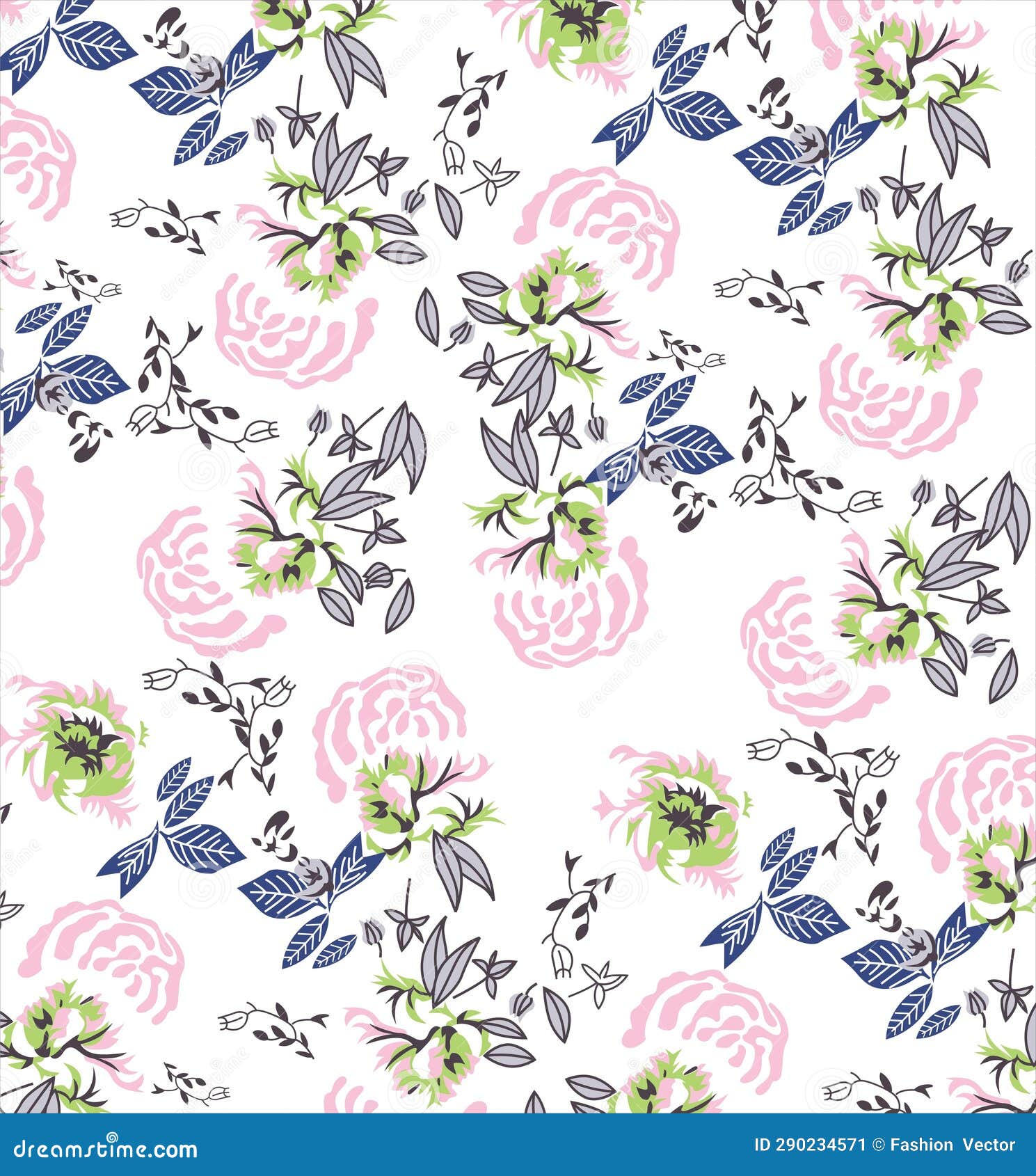Flower Pink All Over Print Vector Art Stock Vector - Illustration of ...