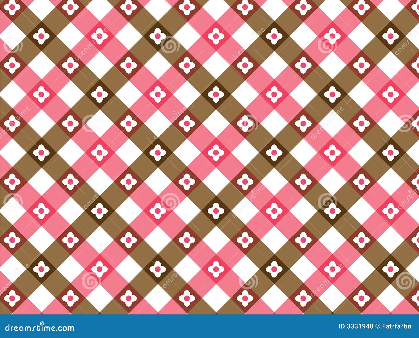 Flower Pink and Brown Plaid Stock Vector - Illustration of graphics ...