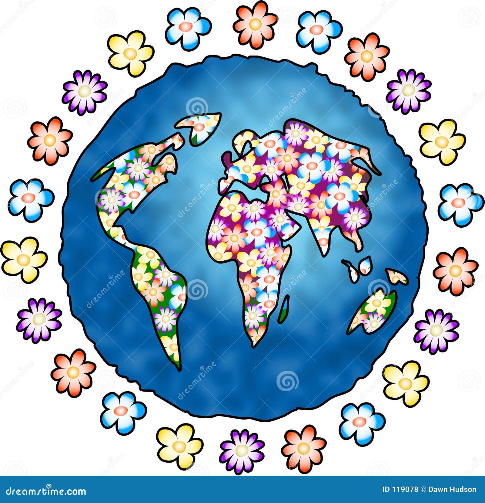 Flower Planet stock illustration. Illustration of travel - 119078
