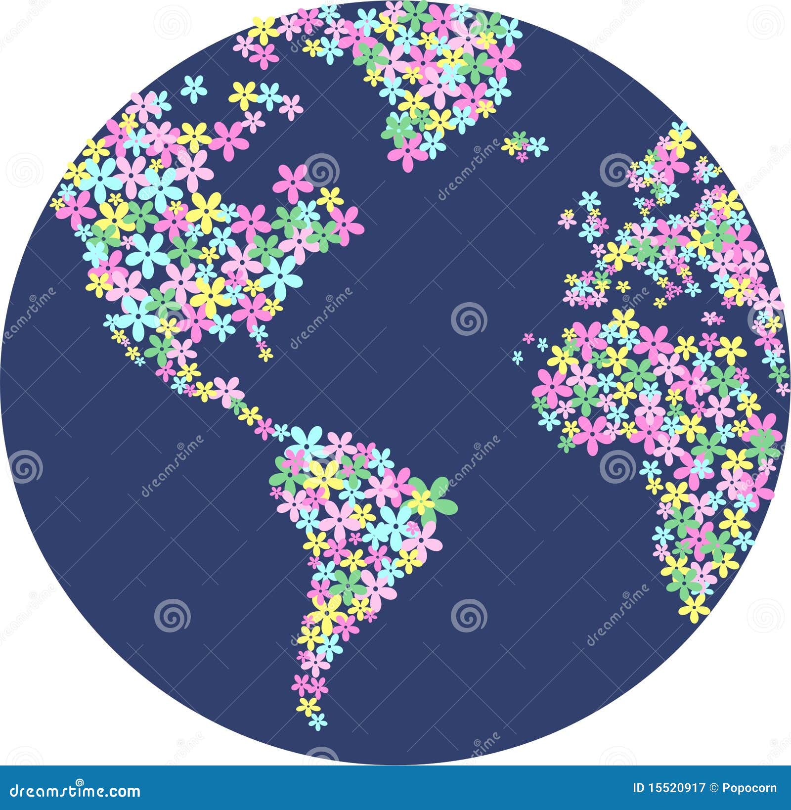 Flower planet stock vector. Illustration of colours, america - 15520917