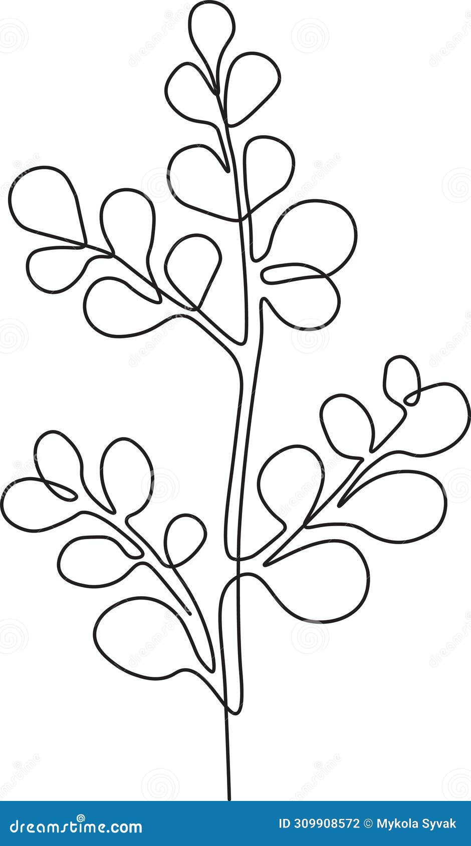 Flower Plant Outline stock vector. Illustration of drawing - 309908572