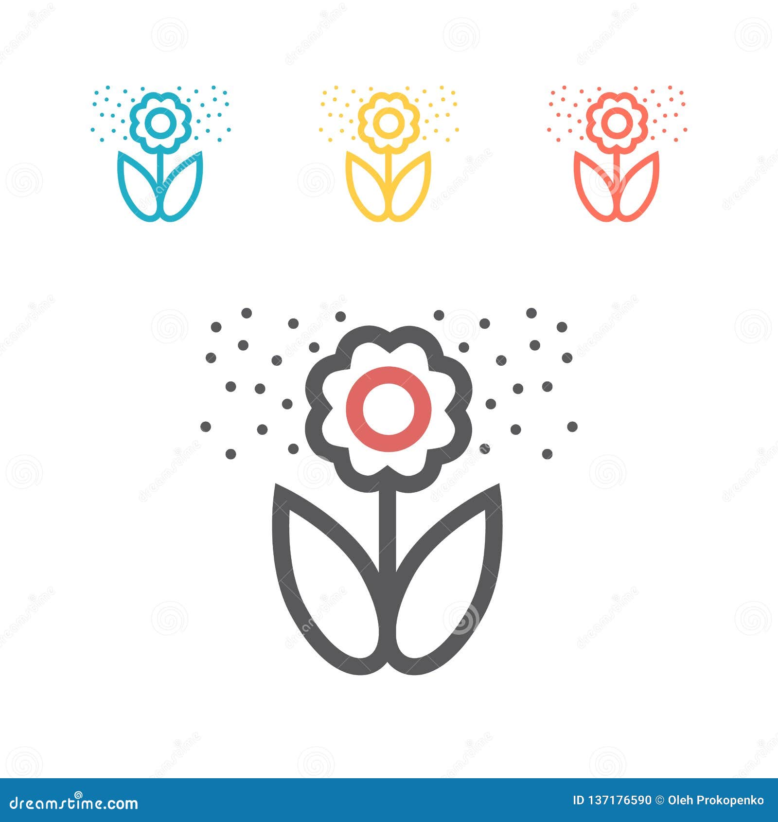 Flower Pollen Line Icon. Vector Icon for Web Graphic. Stock Vector ...
