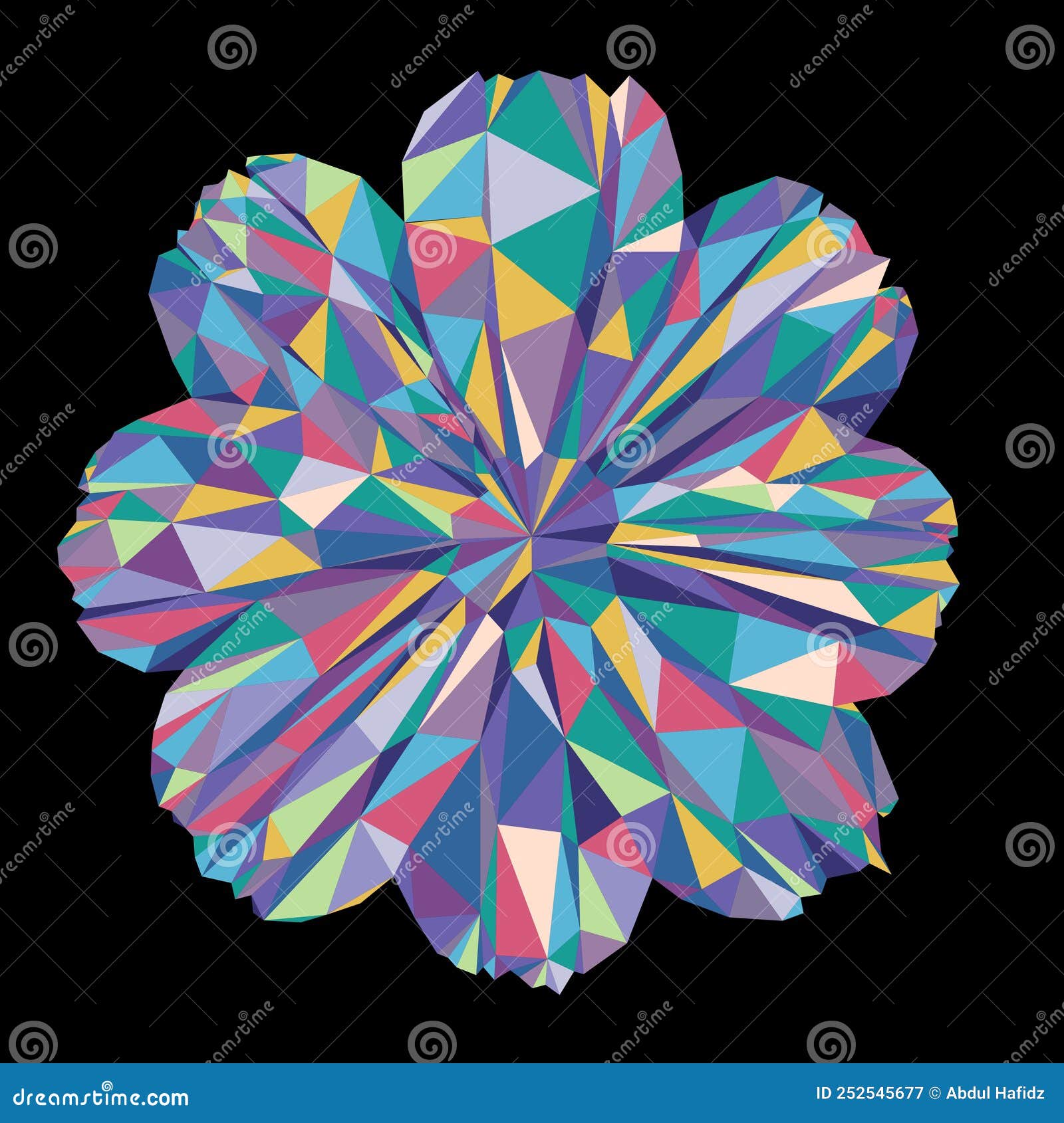 Flower Polygon stock illustration. Illustration of textile - 252545677