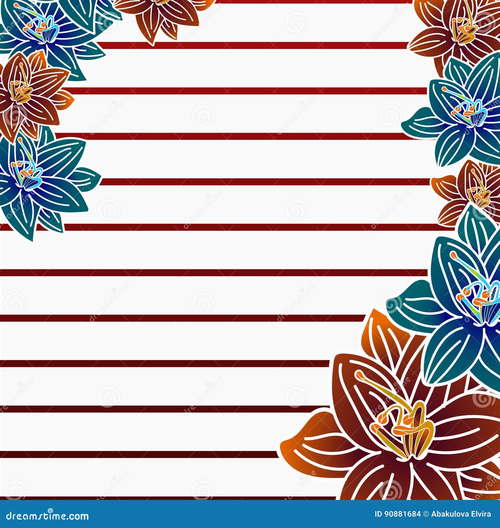 Flower postcard stock vector. Illustration of elegant - 90881684