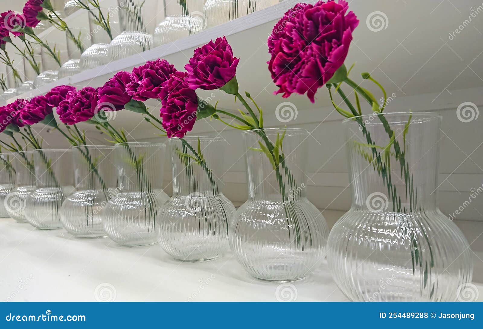 Flower pot in array stock photo. Image of flower, glass - 254489288