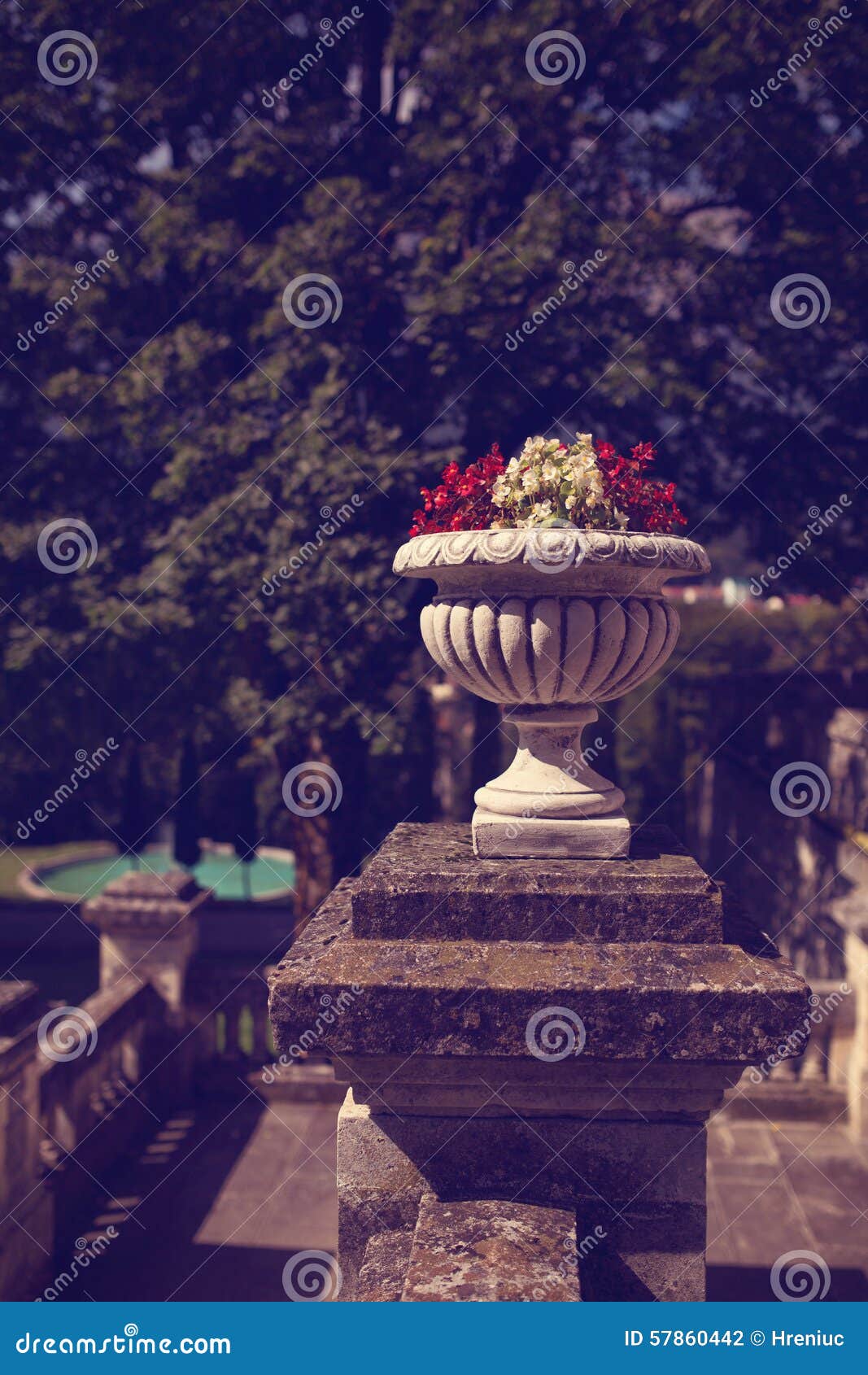 Flower Pot in Beautiful Castle Garden Stock Photo - Image of capture ...