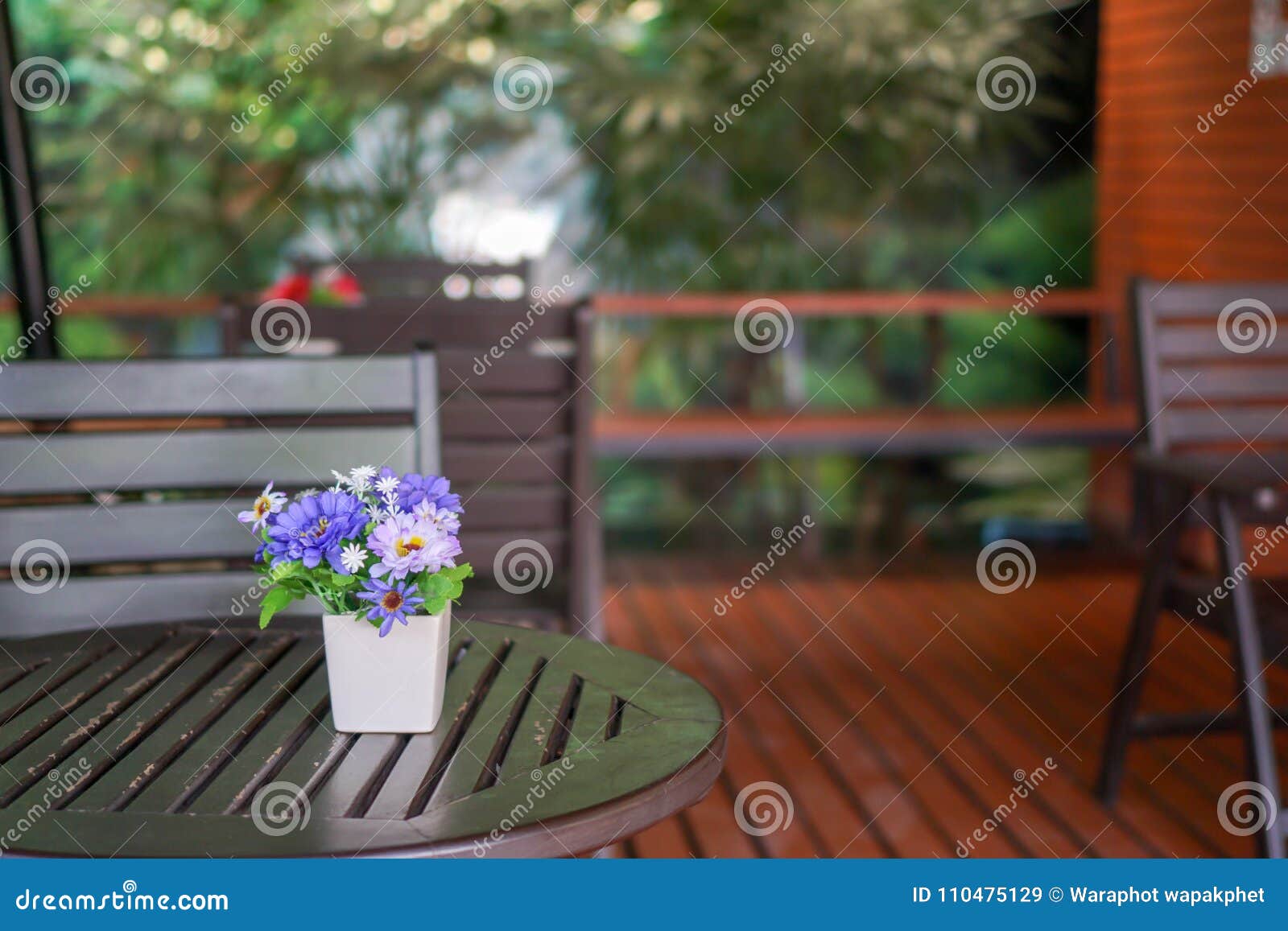 Flower Pot on the Coffee Table Stock Image - Image of arrangement ...