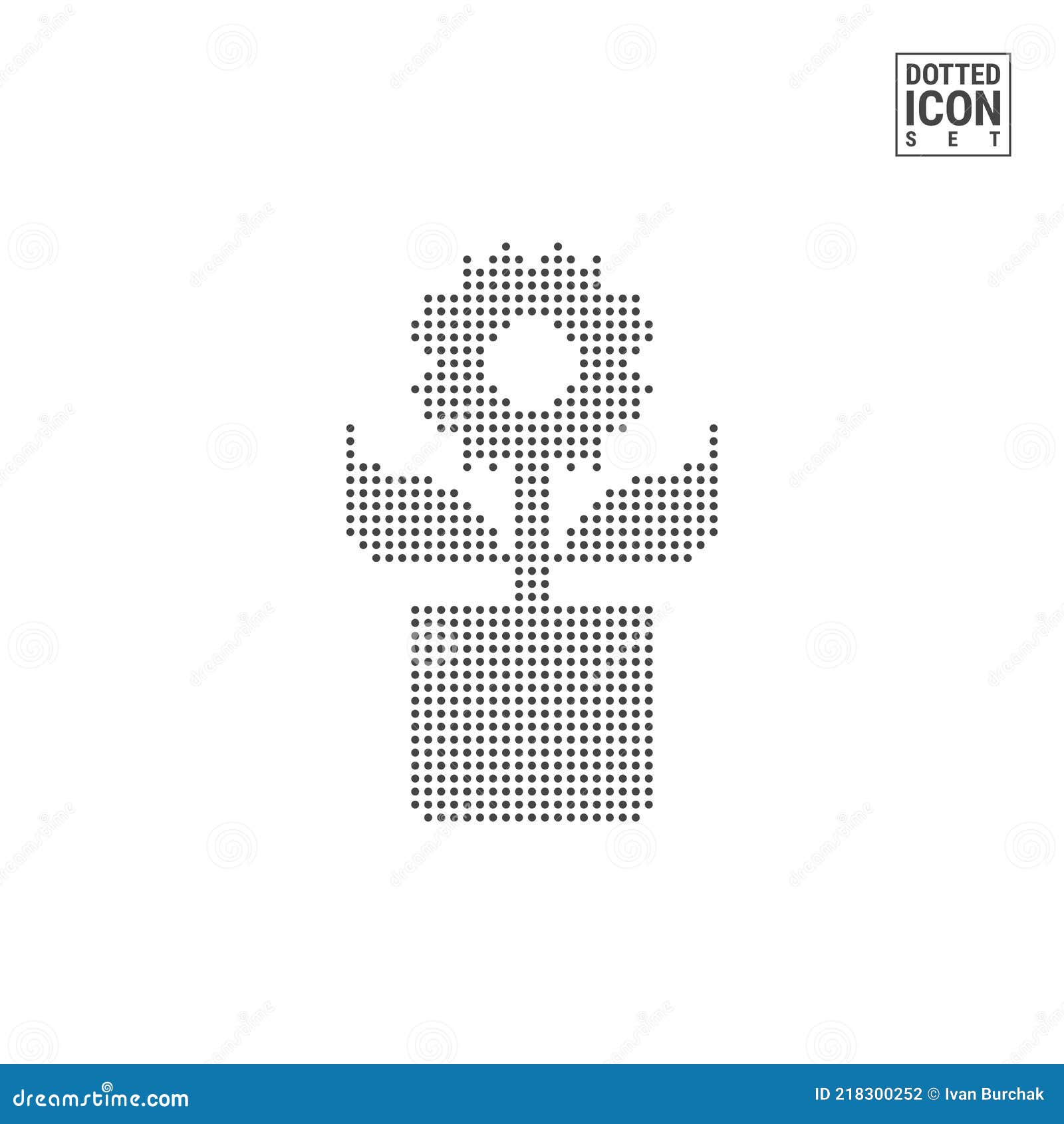 Flower in a Pot Dot Pattern Icon. Plant Dotted Icon Isolated on White ...