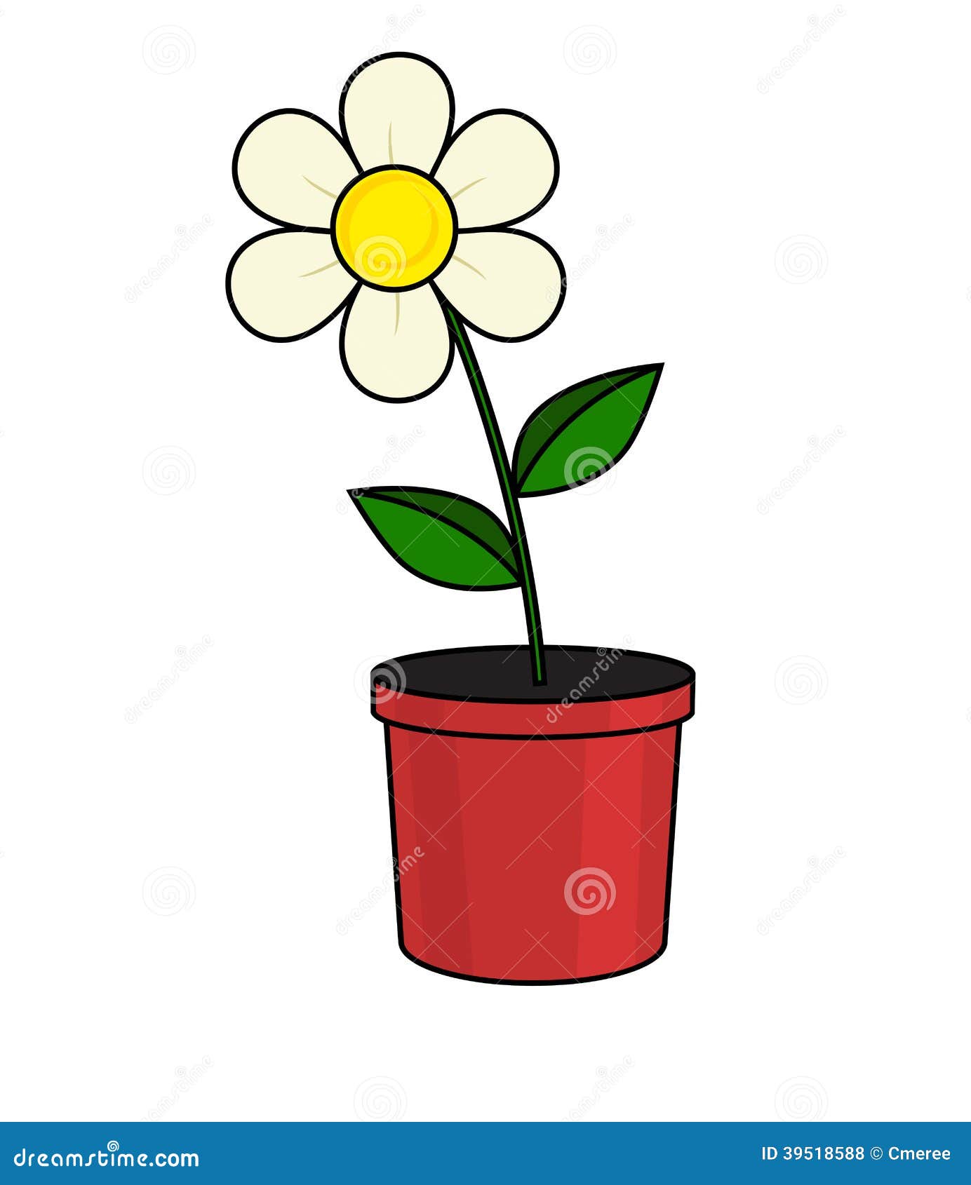 Flower in a pot stock vector. Illustration of domestic - 39518588