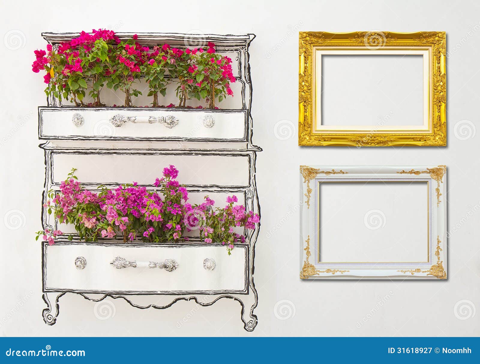 Flower pot with frame stock image. Image of paint, pattern - 31618927
