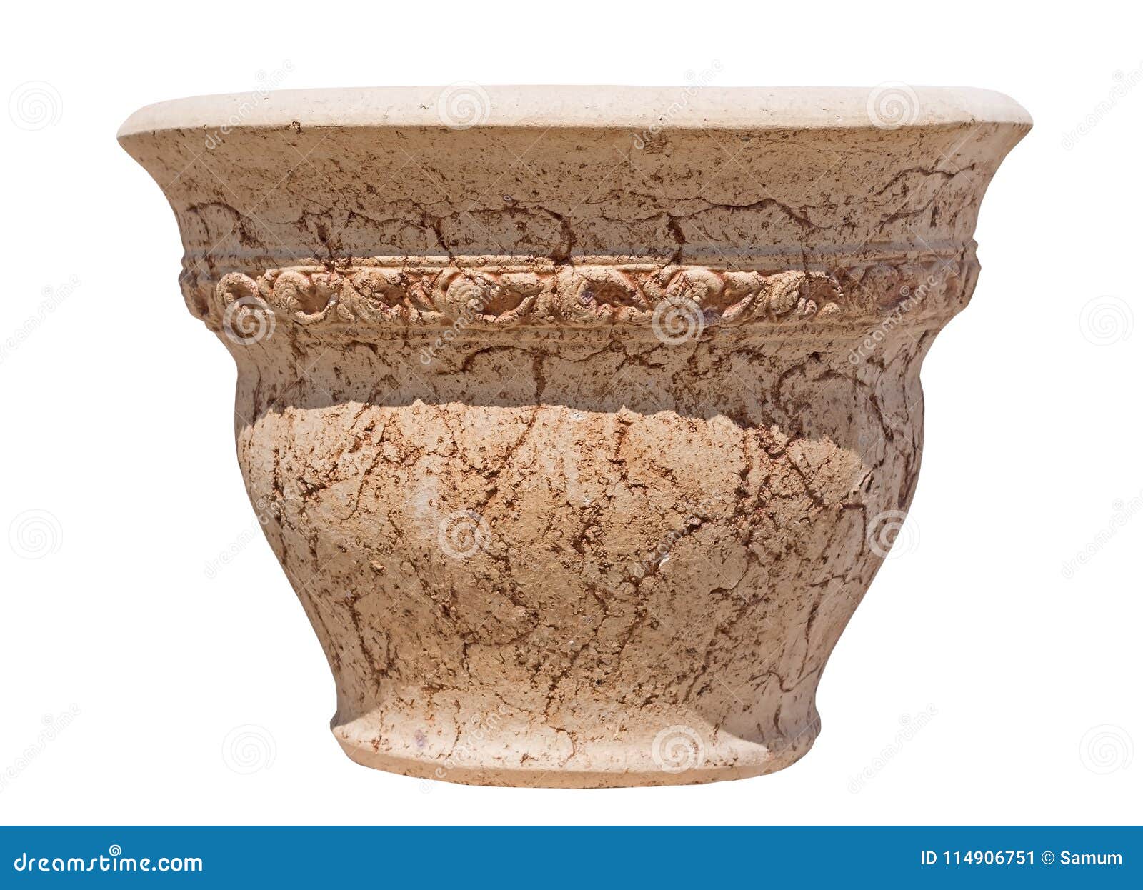 Flower Pot Isolated on White Stock Image - Image of garden, grow: 114906751