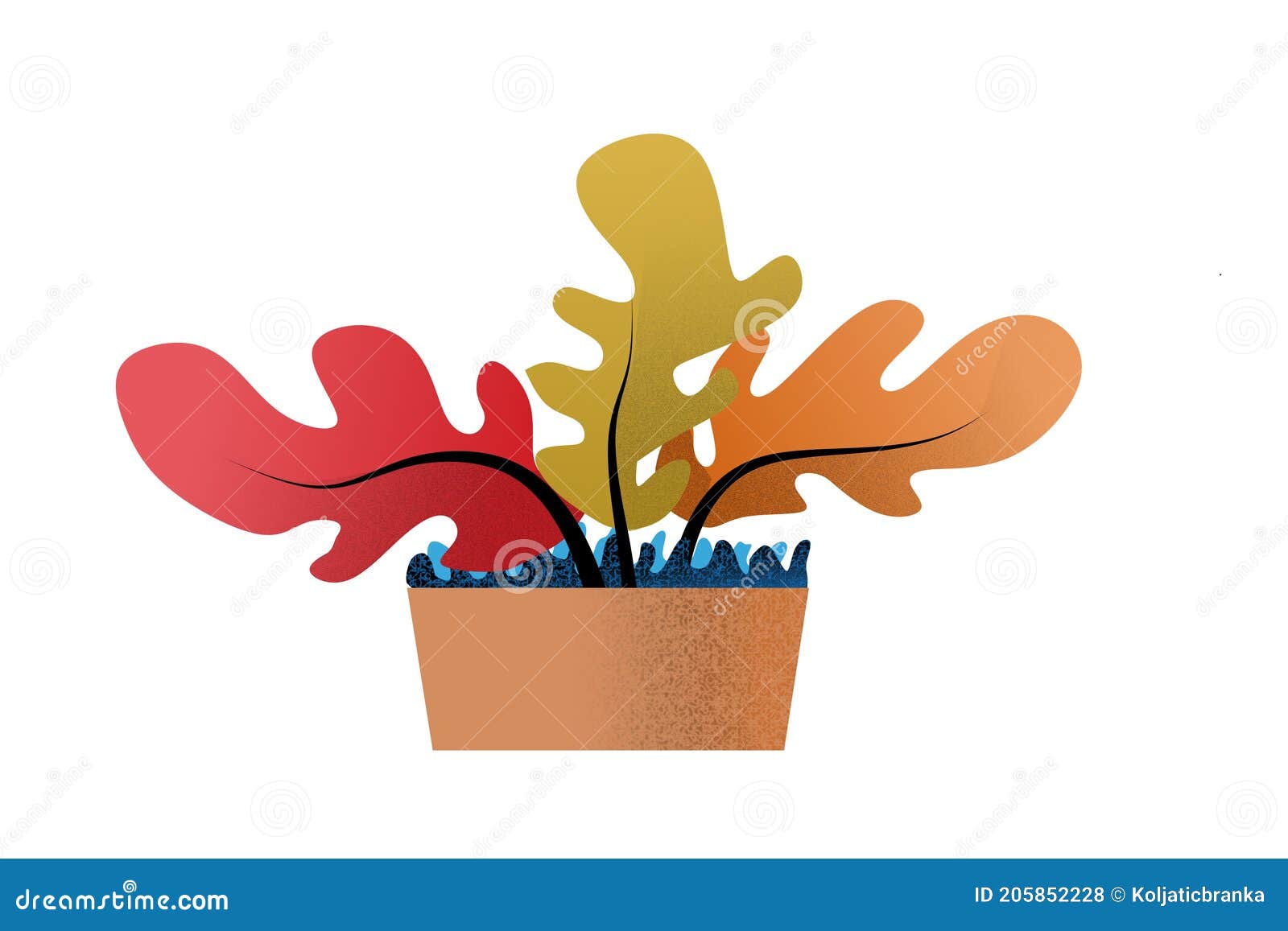 Flower with Pot, Noise and Grain Texture Effect Stock Vector ...