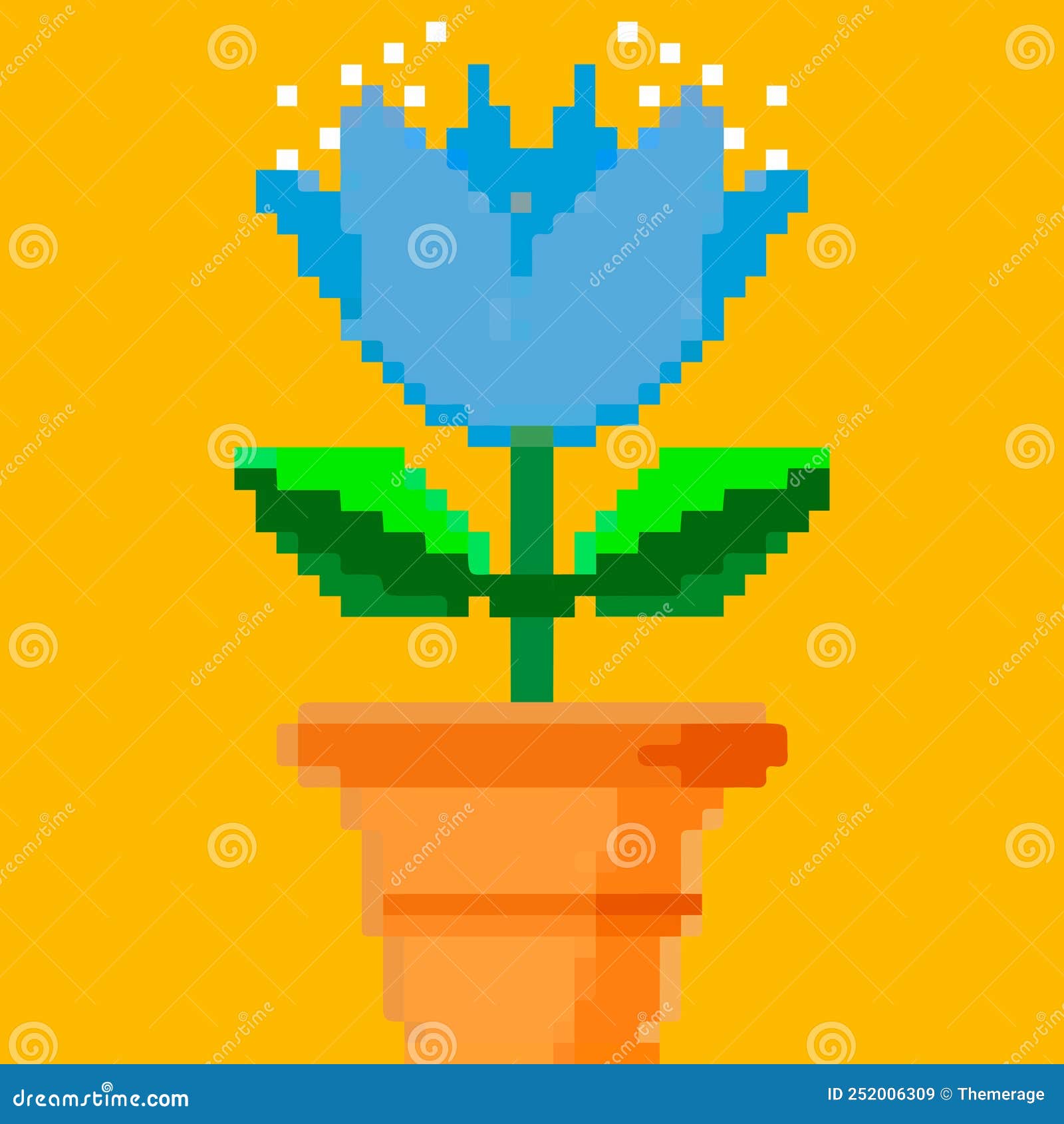 Flower in a Pot, Pixel Art and Creating Your Own Garden Stock Vector ...