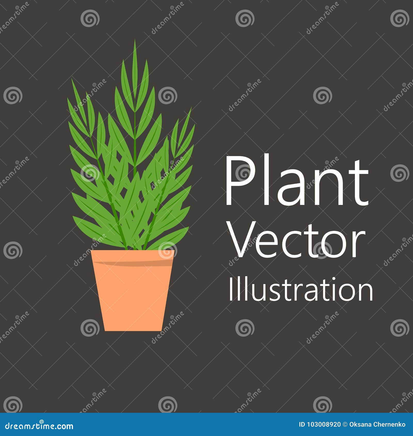 Flower pot with plant stock vector. Illustration of green - 103008920