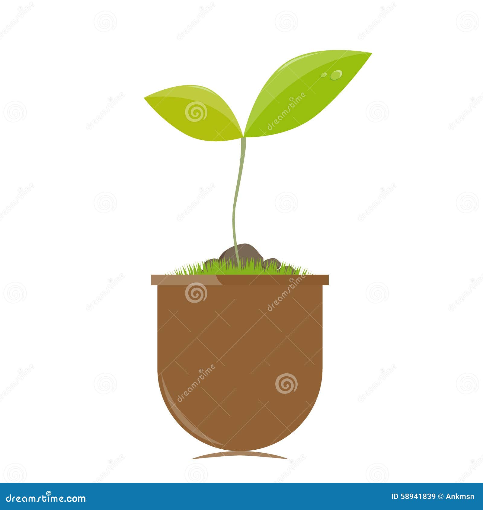 Flower Pot With Plant Stock Vector Illustration Of Colors 58941839