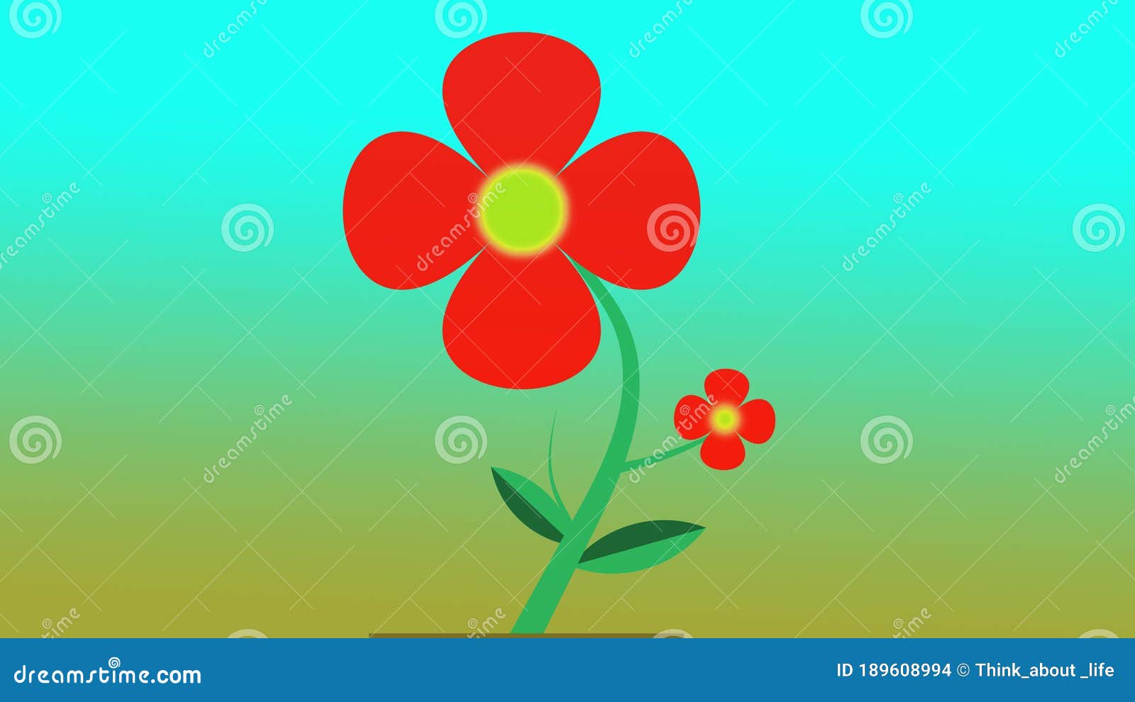 Flower in Pot | Red Flower with Green Leaf | 2d Flower for Desktop ...