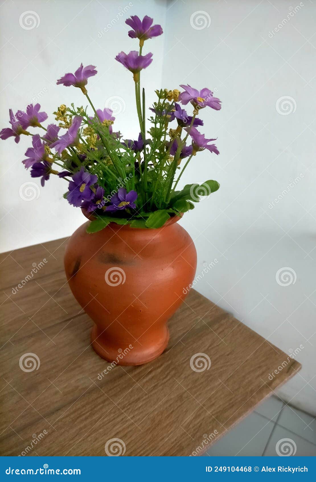 Flower in the Pot on the Table Stock Photo - Image of purple, produce ...