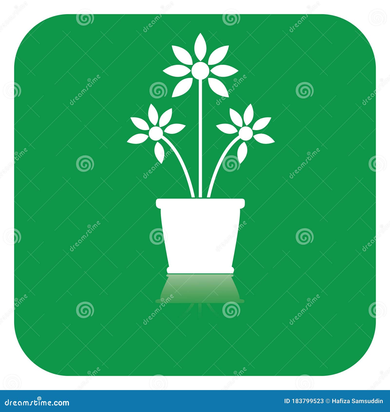 Flower in Pot. Vector Illustration Decorative Background Design Stock ...